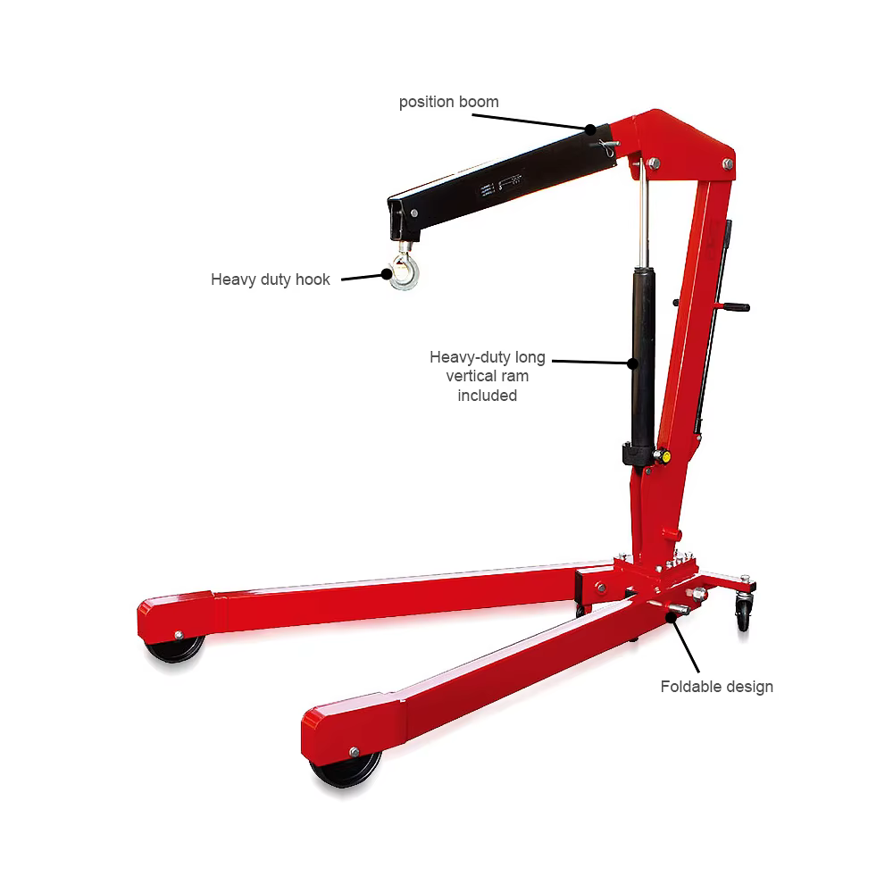 1T Hydraulic Engine Crane- Heavy-Duty with Adjustable Arm Lifting ...